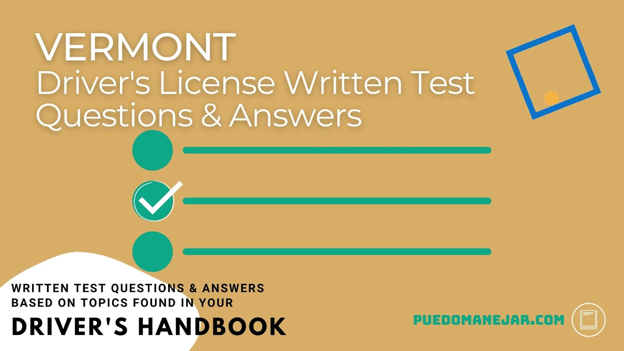 Vermont DMV Written Test Questions & Answers for Real the VT Driver's ...