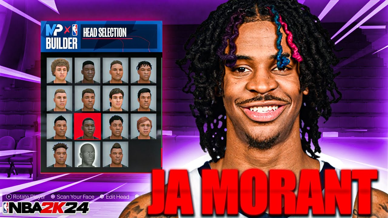 JA MORANT FACE CREATION TUTORIAL On NBA 2K24 (Next-Gen) - YouTube