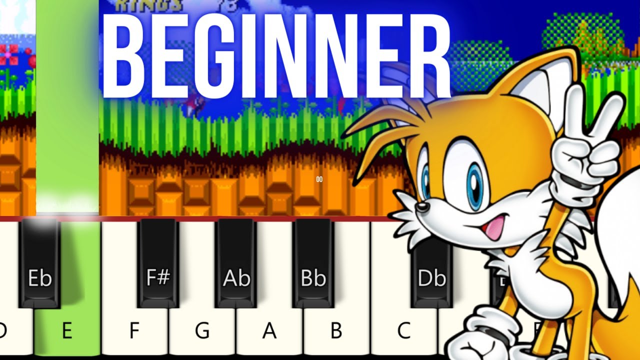 Sonic the hedgehog 2 - Emerald Hill Zone Beginner Piano tutorial (Slow ...
