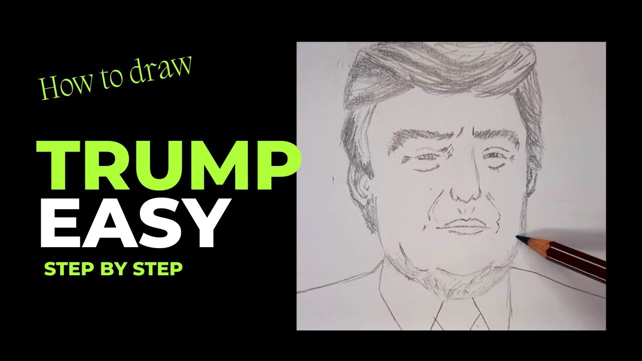 How To Draw Donald Trump Step By Step - Donald Trump Sketch Drawing ...