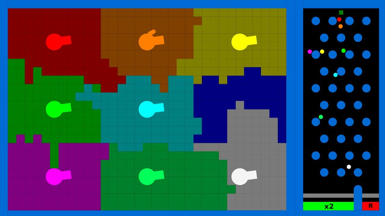 Multiply or Release - 9 Color Battle Royale - in Algodoo - YouTube