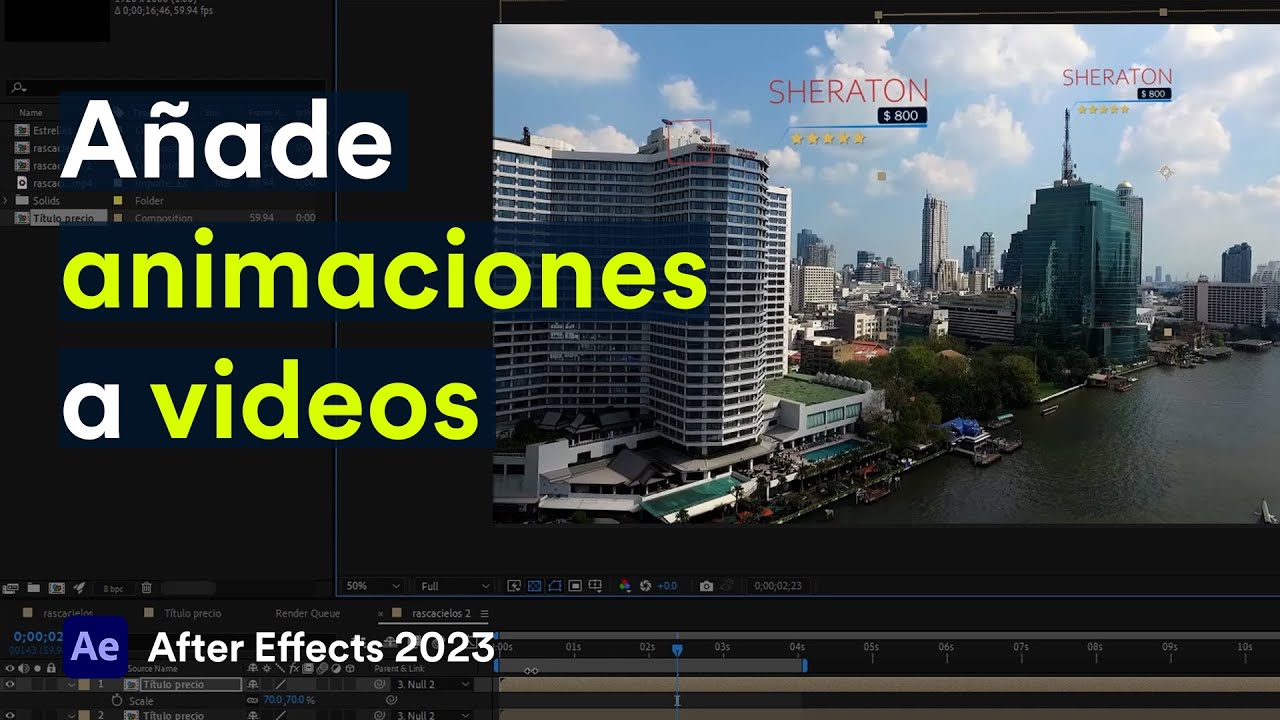 Añadir animación a videos en movimiento en After Effects 2023 - Tutorial 9 Traking motion - YouTube