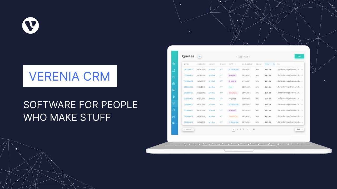 Verenia CRM demo - YouTube