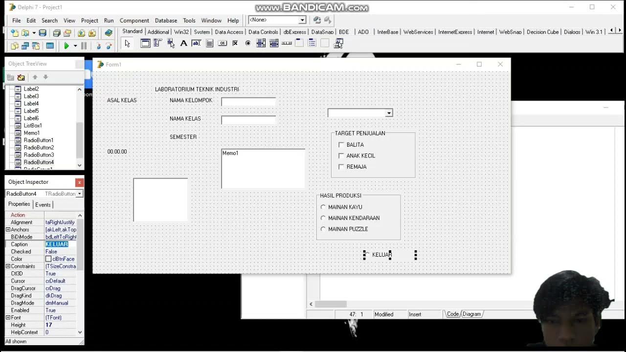 VISUAL COMPONENT LIBRARY (VCL) menggunakan Aplikasi Borland Delphi 7 - YouTube