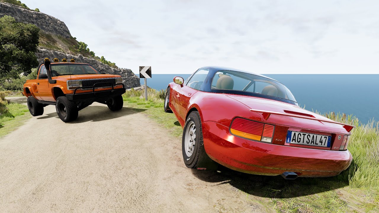 Cliff Drop Crashes #10 BeamNG Drive - YouTube