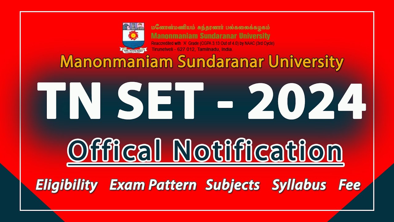 TN SET 2024 Official Notification Released| Eligibility | Syllabus ...