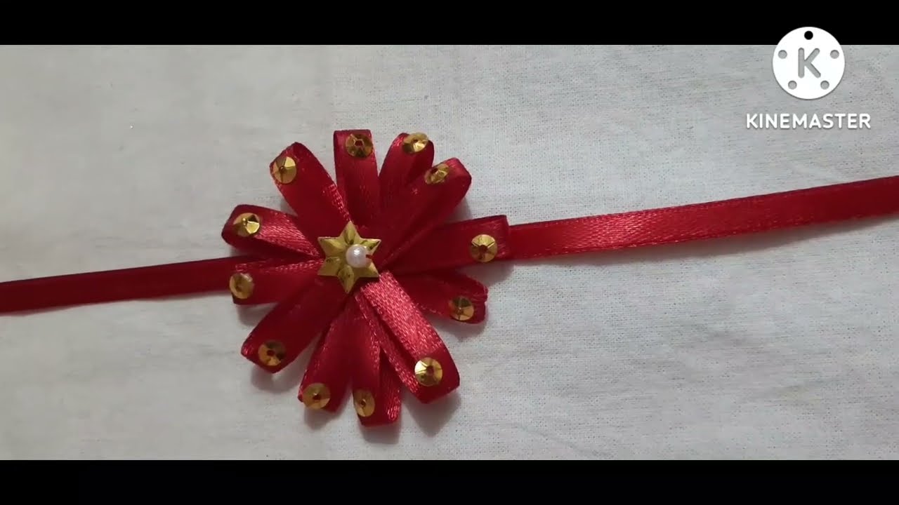 #rakhispecial/rakhi using ribbon/rakhi making - YouTube