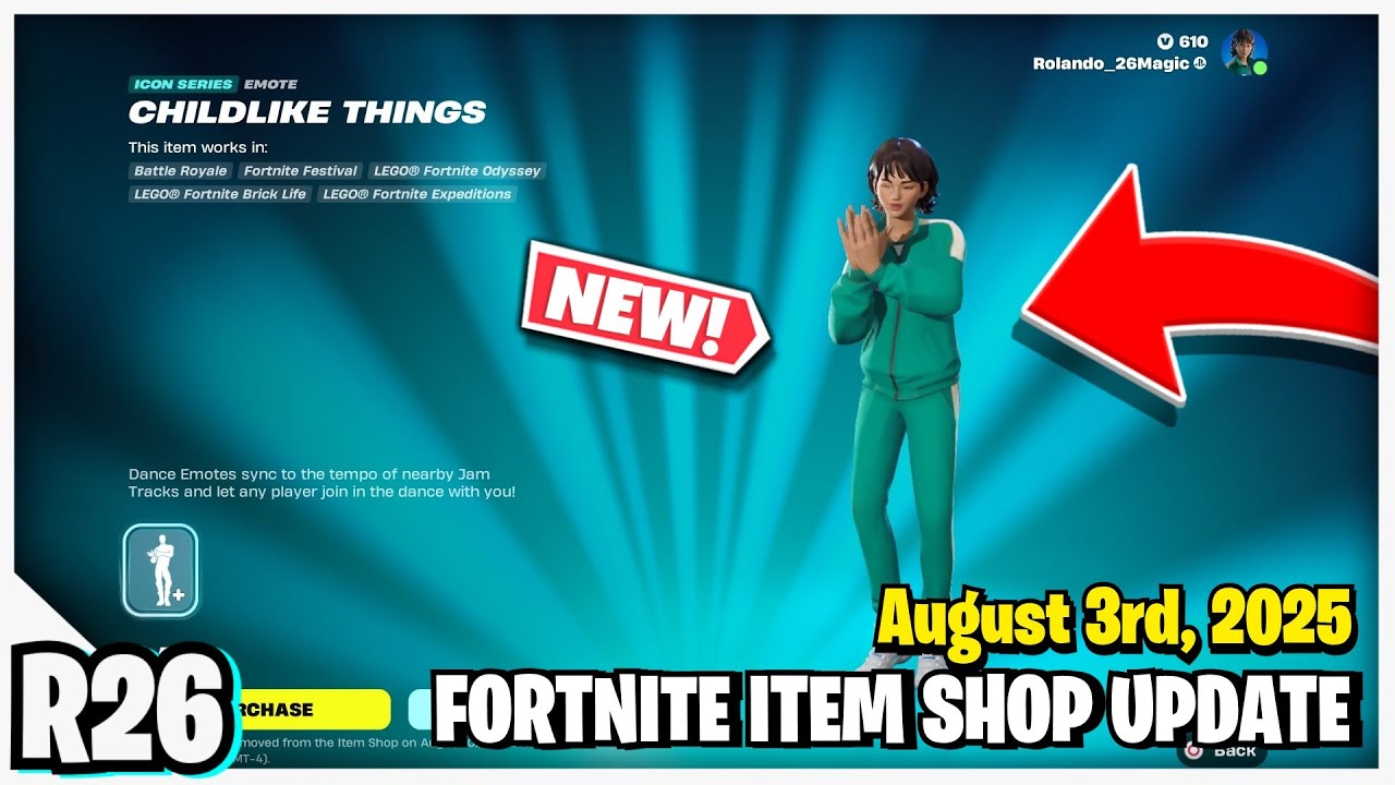 Fortnite Item Shop *NEW* CHILDLIKE THINGS EMOTE & EXPLORER LUNA SKIN ...