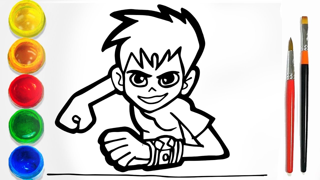 How To Draw Ben Tennyson || Ben 10 || coloring and drawing - Learn ...