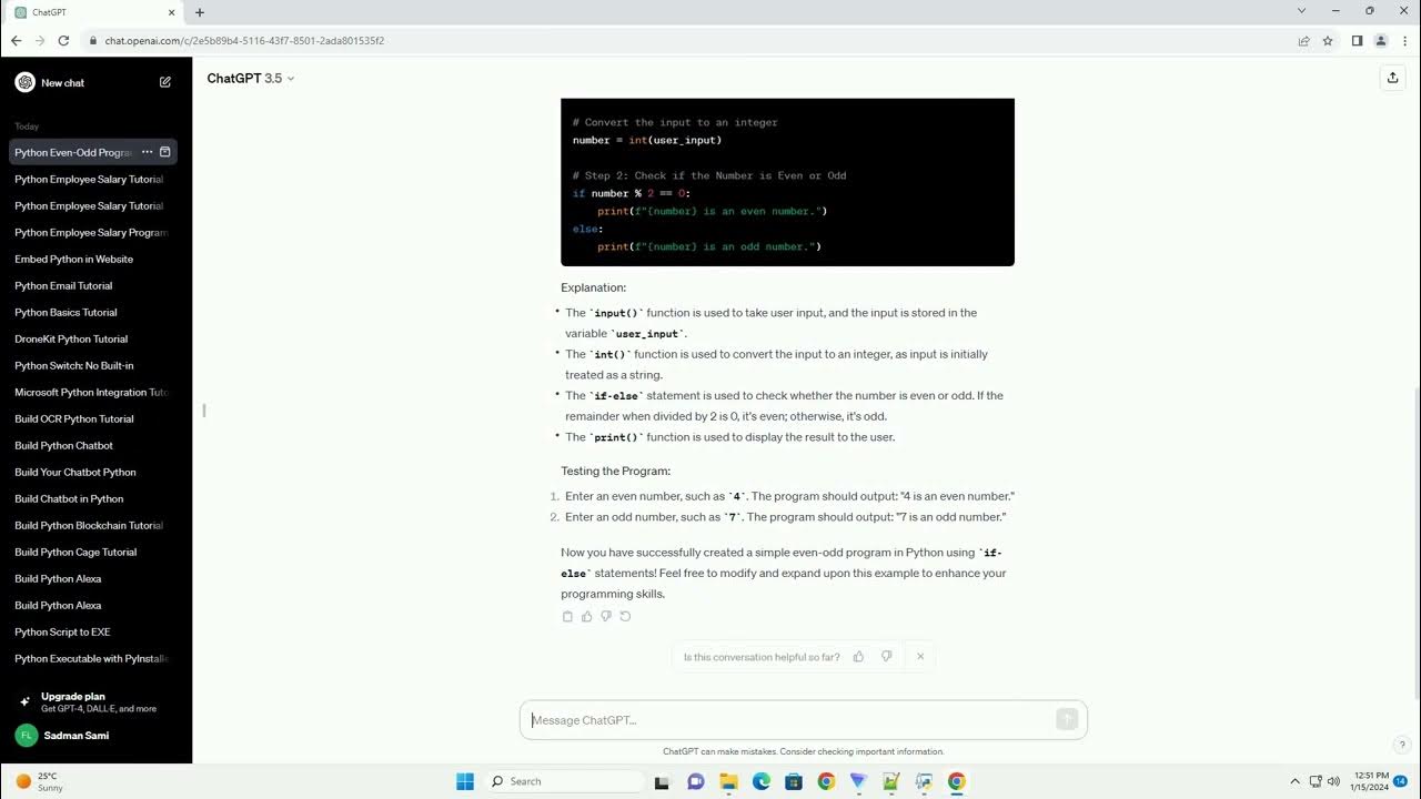Even Odd Program In Python Using If Else Youtube