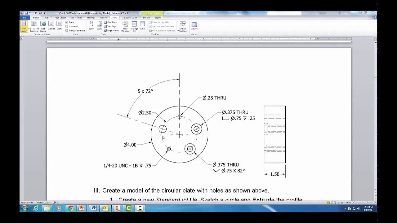 5.5a Circular Plate with Holes - YouTube