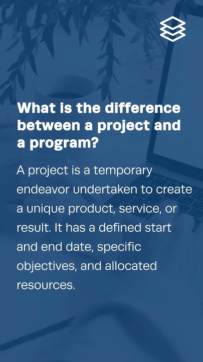 What is the difference between a project and a program? - YouTube