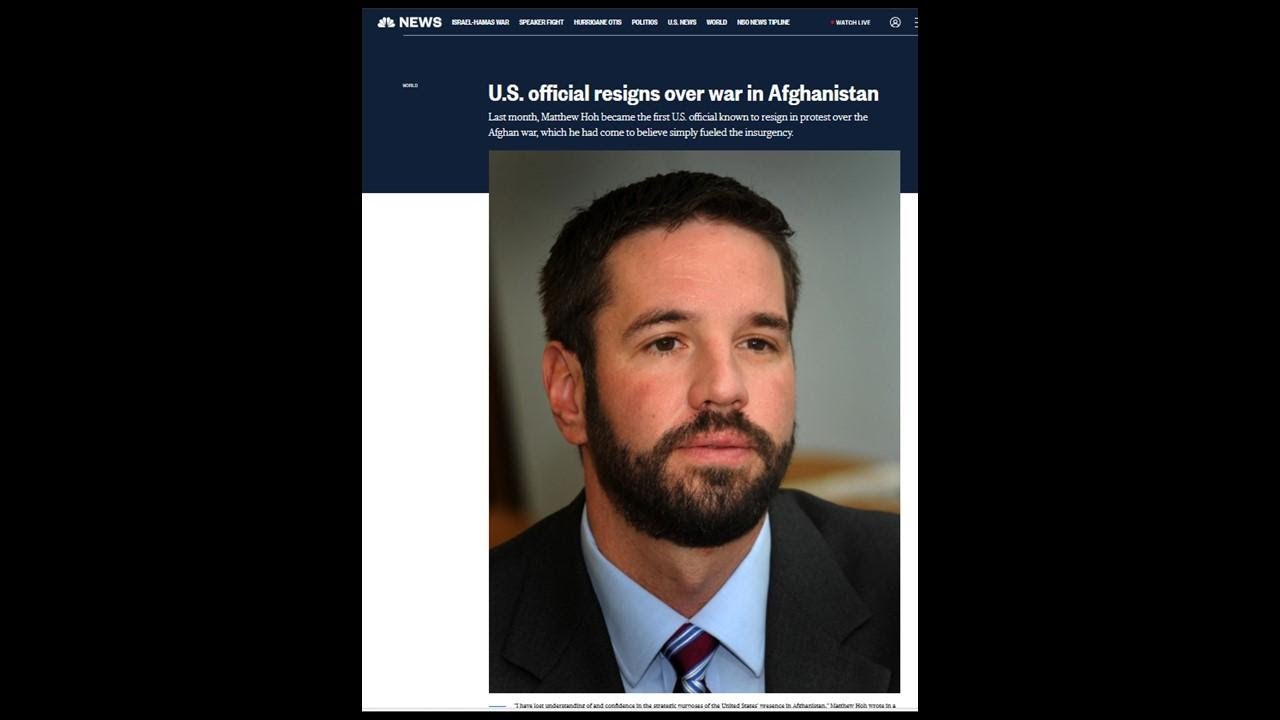 How the the US Handles Wars - Matthew Hoh, 20 yrs as a Soldier ...