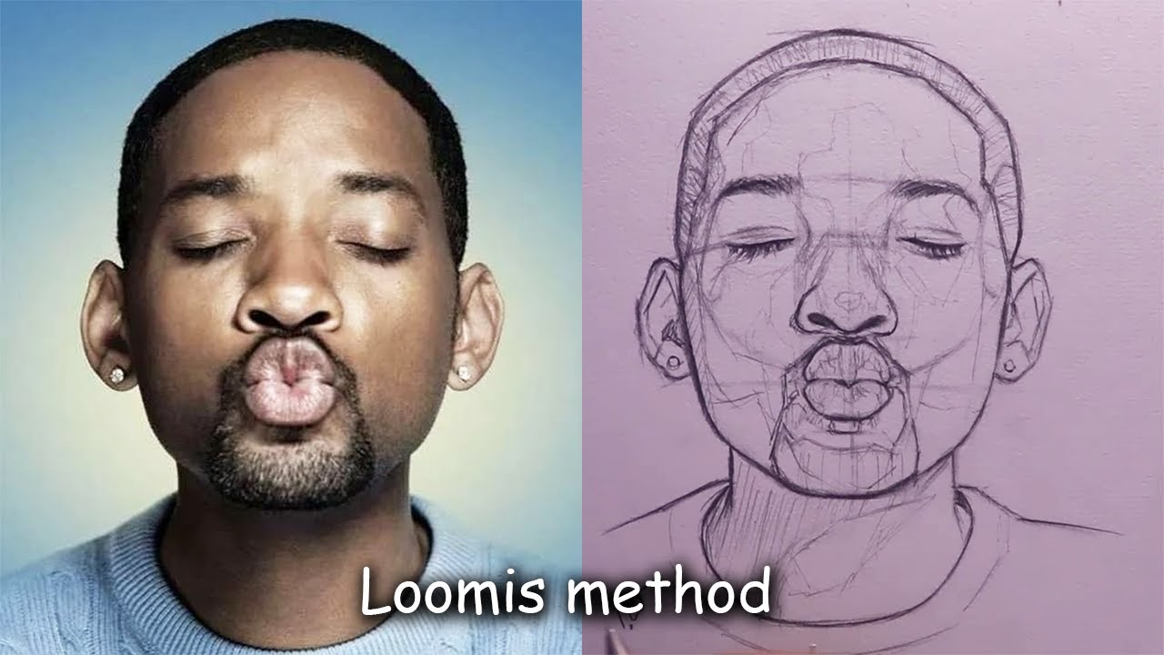 How to Draw a Portrait Using the Loomis Method - Frontal View - YouTube