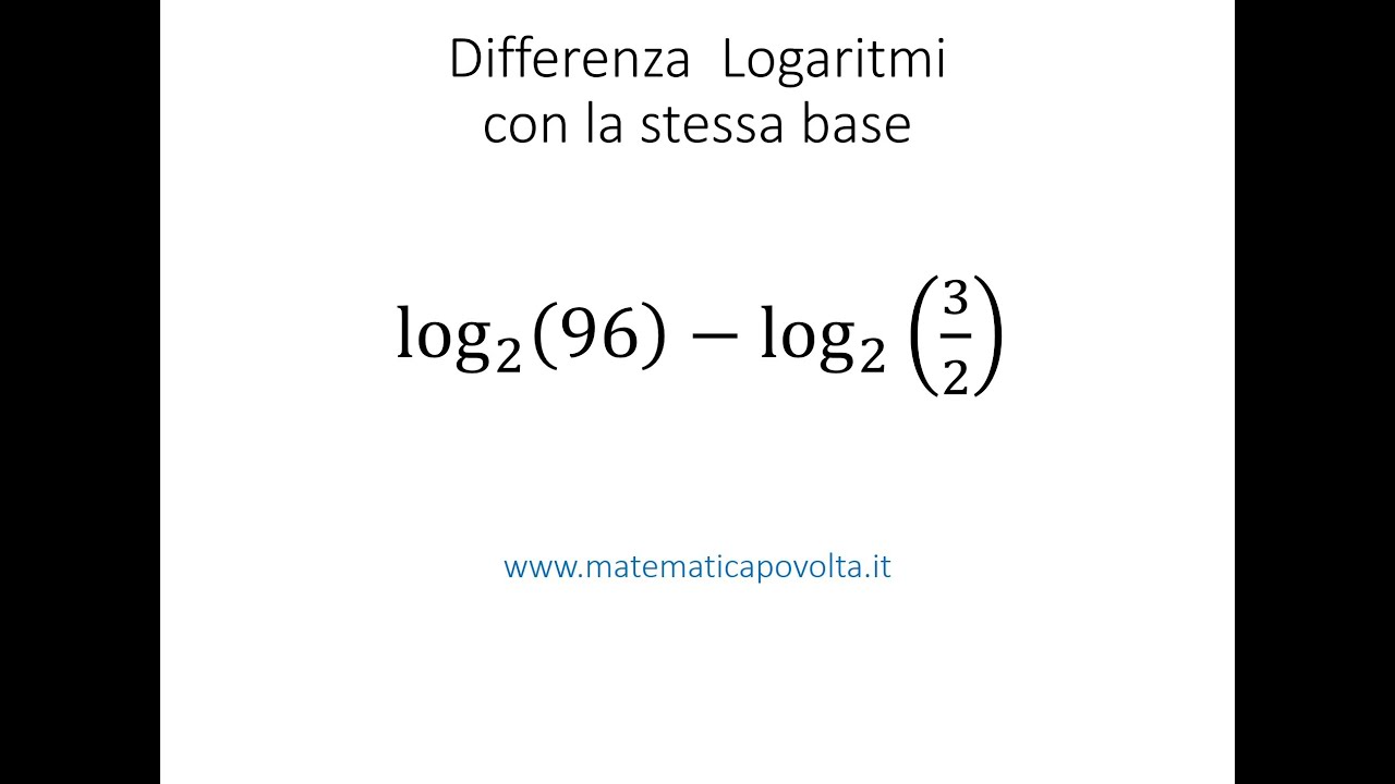 Differenza di logaritmi - Esercizio 3 - YouTube