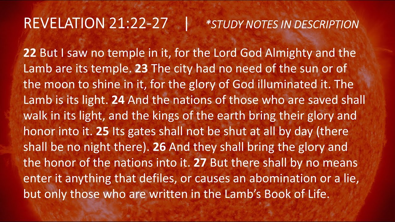 Revelation 21:22-27 | Revelation Bible Study - YouTube