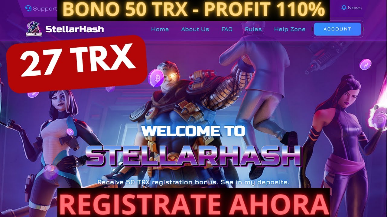 Retiro 27 TRX - Profit 110% a 160% - Stellar Hash 50 TRX Gratis # ...