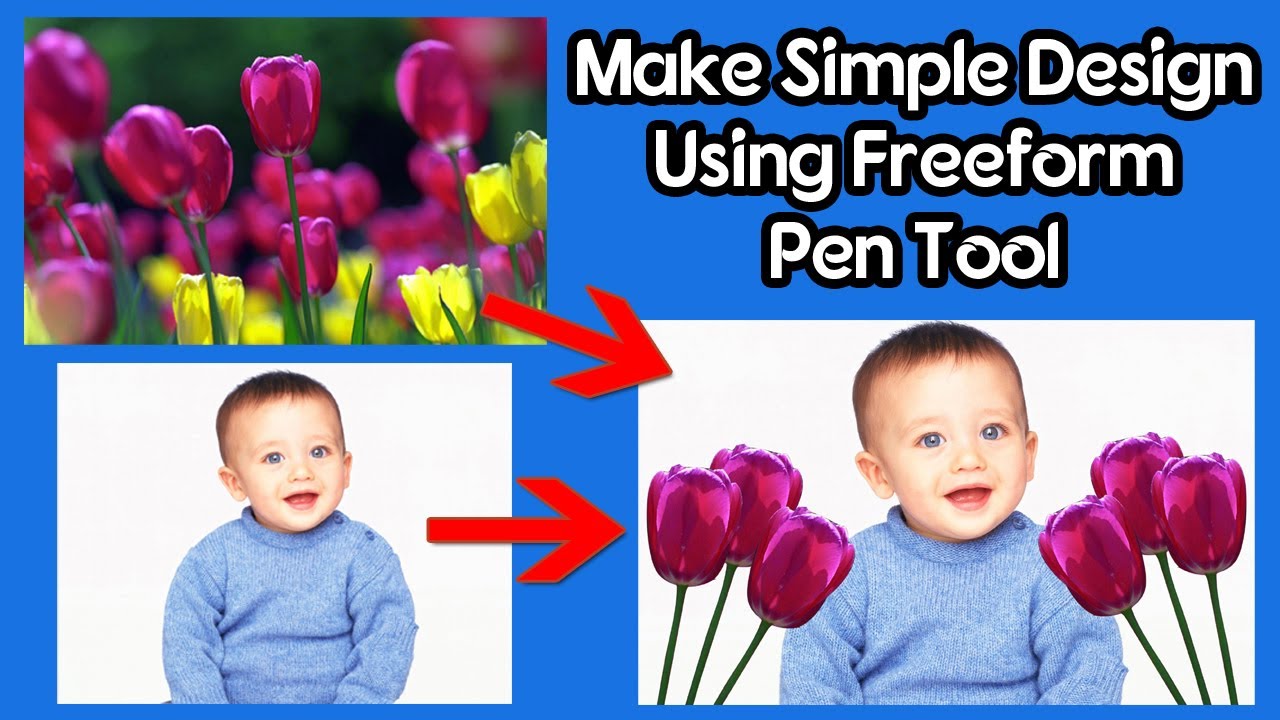Make simple design using Freeform Pen Tool in Photoshop - Tamil - YouTube