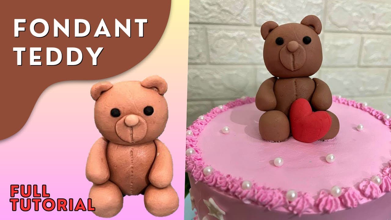 How to Make Teddy Bear Cake Topper Tutorial || Fondant Teddy Bear - YouTube