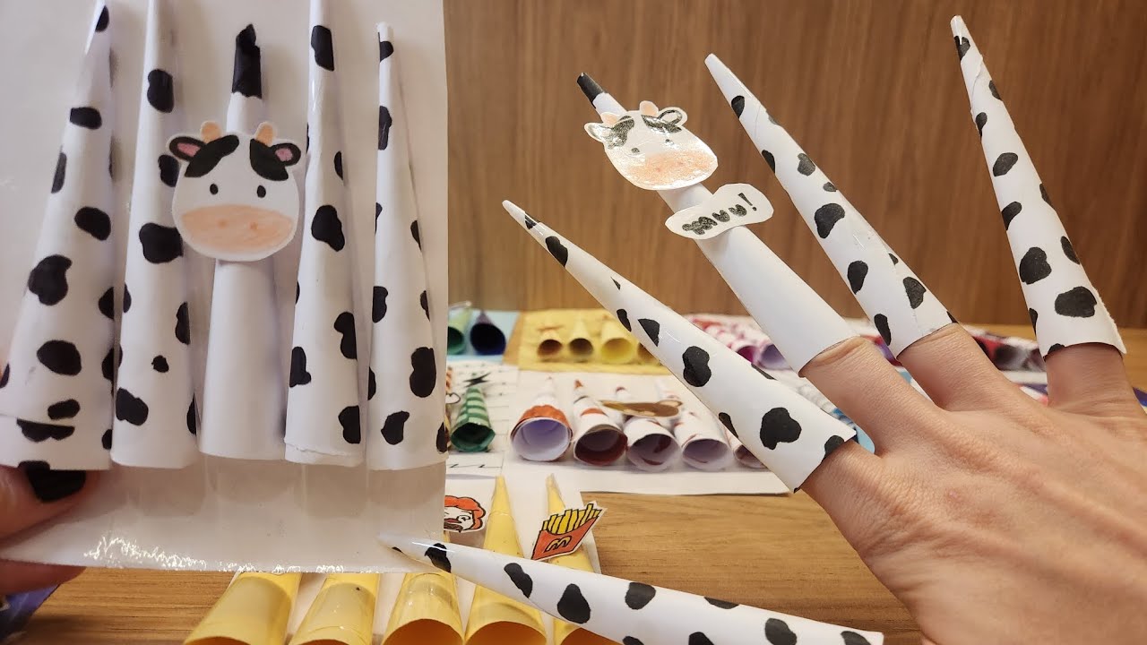 Tutorial unhas de papel de vaquinha (muito fácil) - YouTube