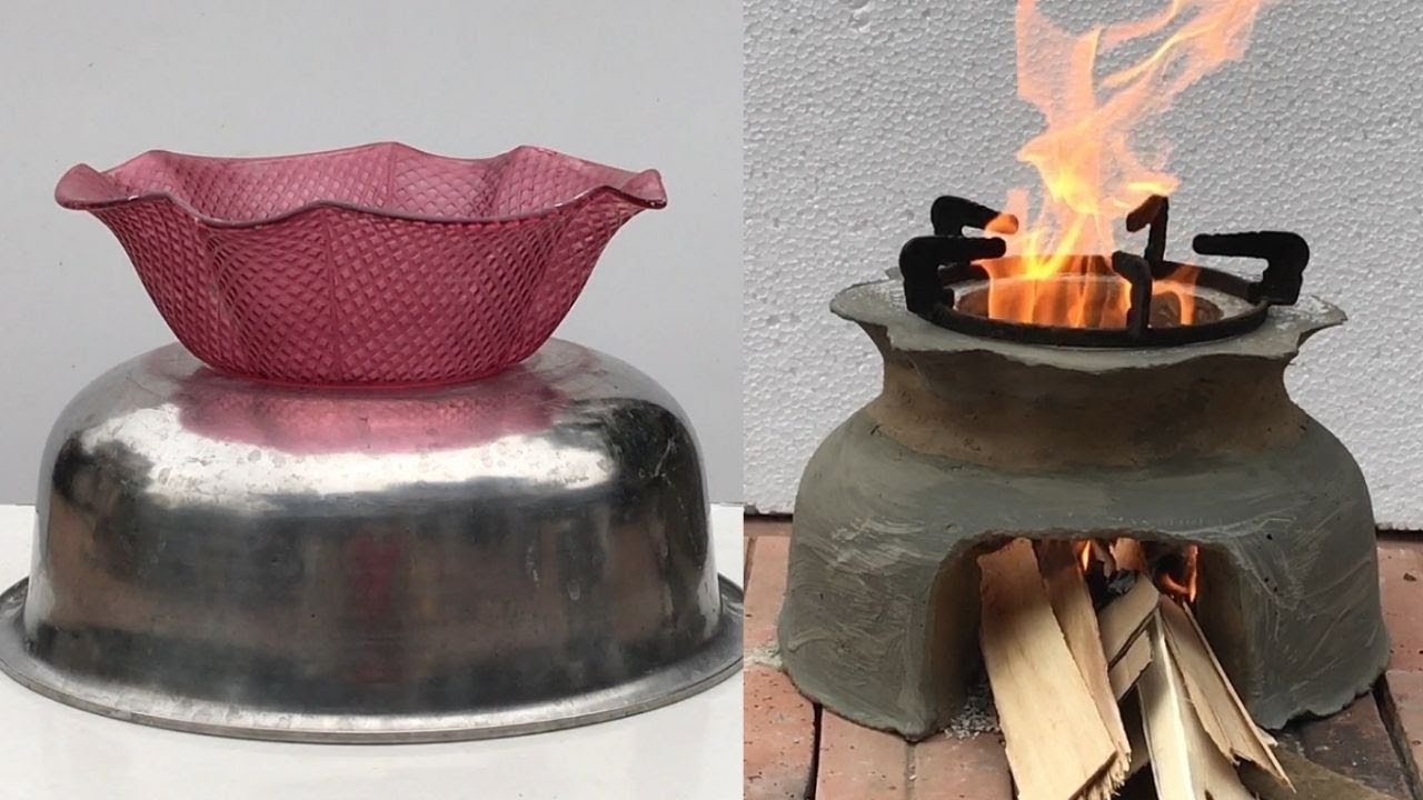 Simple Cement Stove Casting From Plastic Pots And Baskets / Smoke-free ...