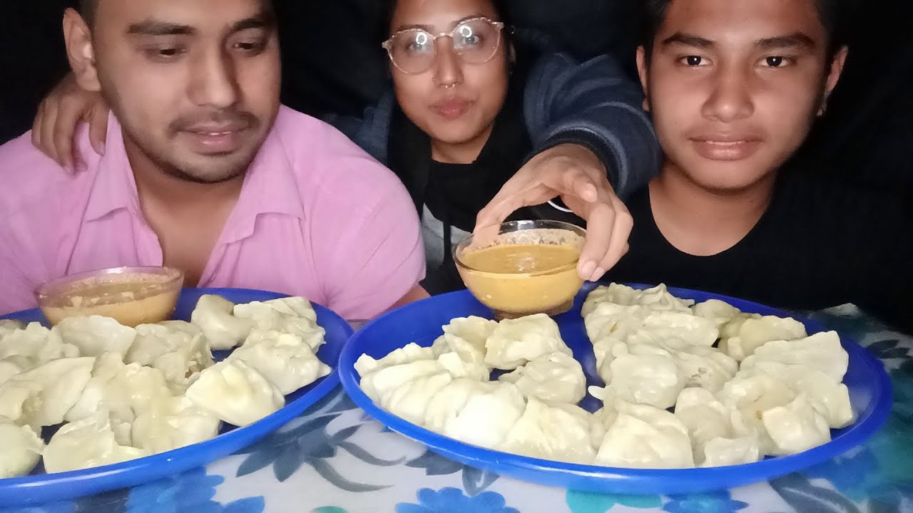 Chicken Momos eating Challenge |Chicken Momos |Punishment - YouTube