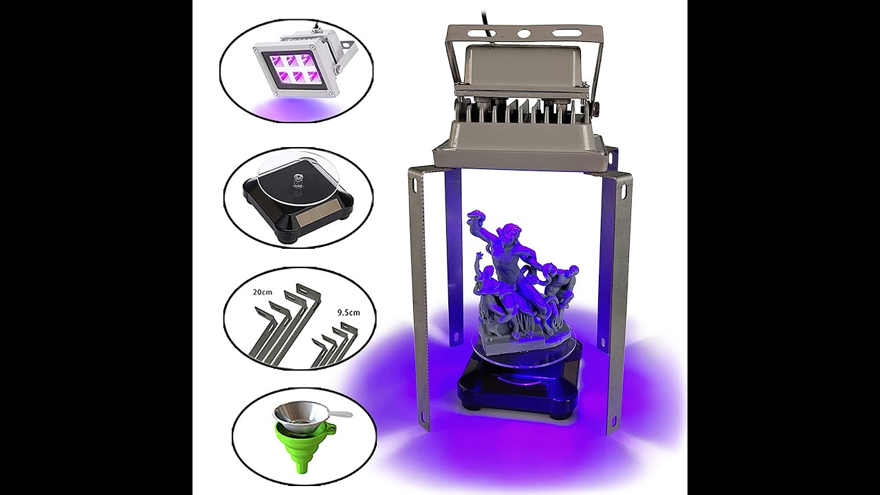 Unboxing 3D Resin Printer UV Light Curing Station with Rotating Stand ...