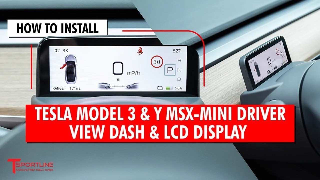 DIY Installing Tesla Model 3 & Y MSX-Mini Driver View Dash & LCD ...
