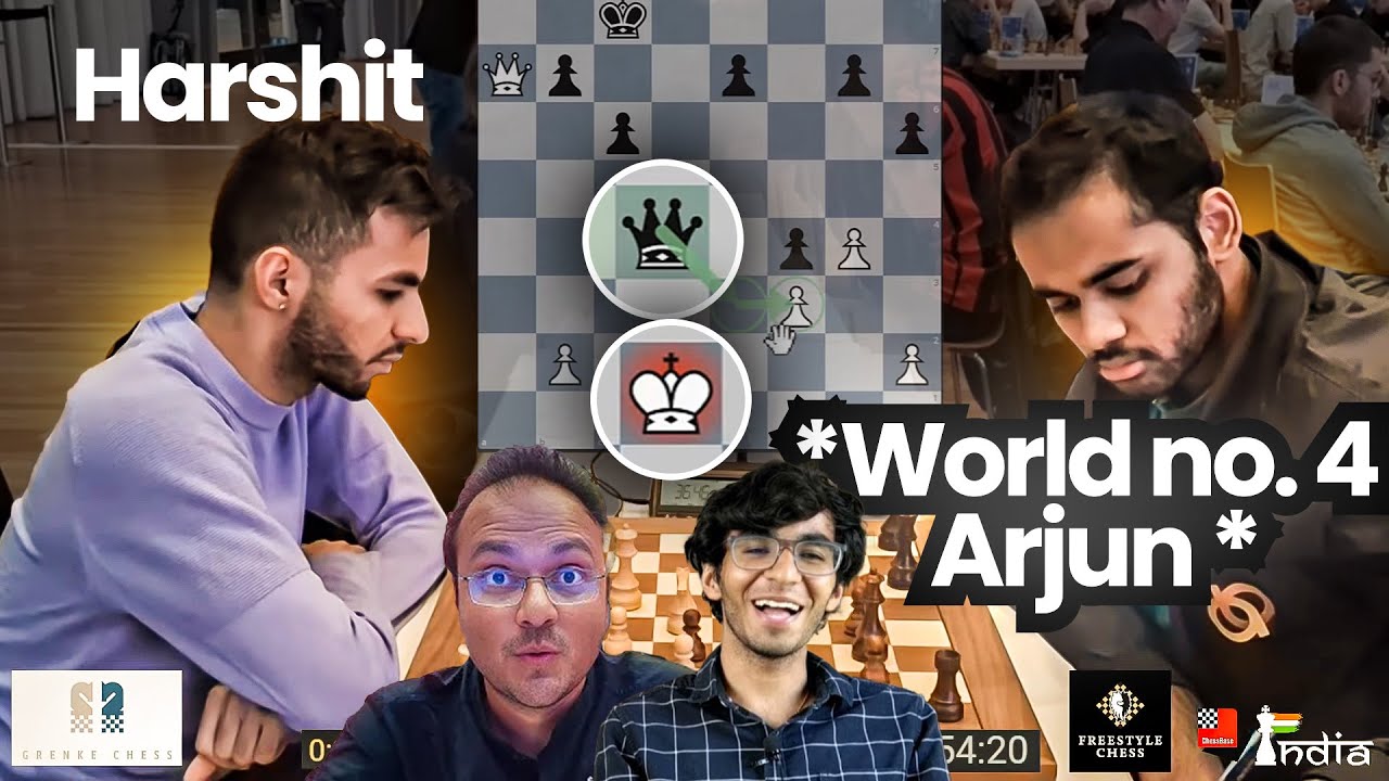 Harshit Raja takes on World no. 4 Arjun Erigaisi in Grenke Open 2025 ...