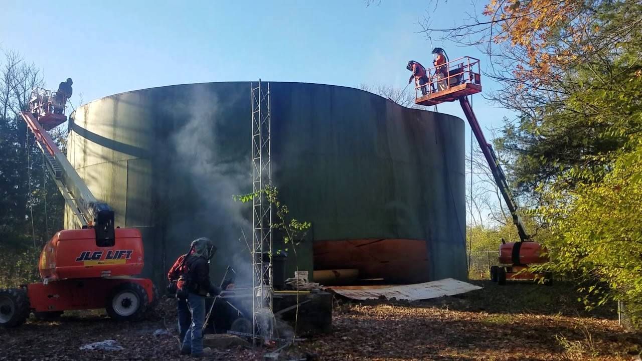 Mooreland Water Tank Demolition - YouTube