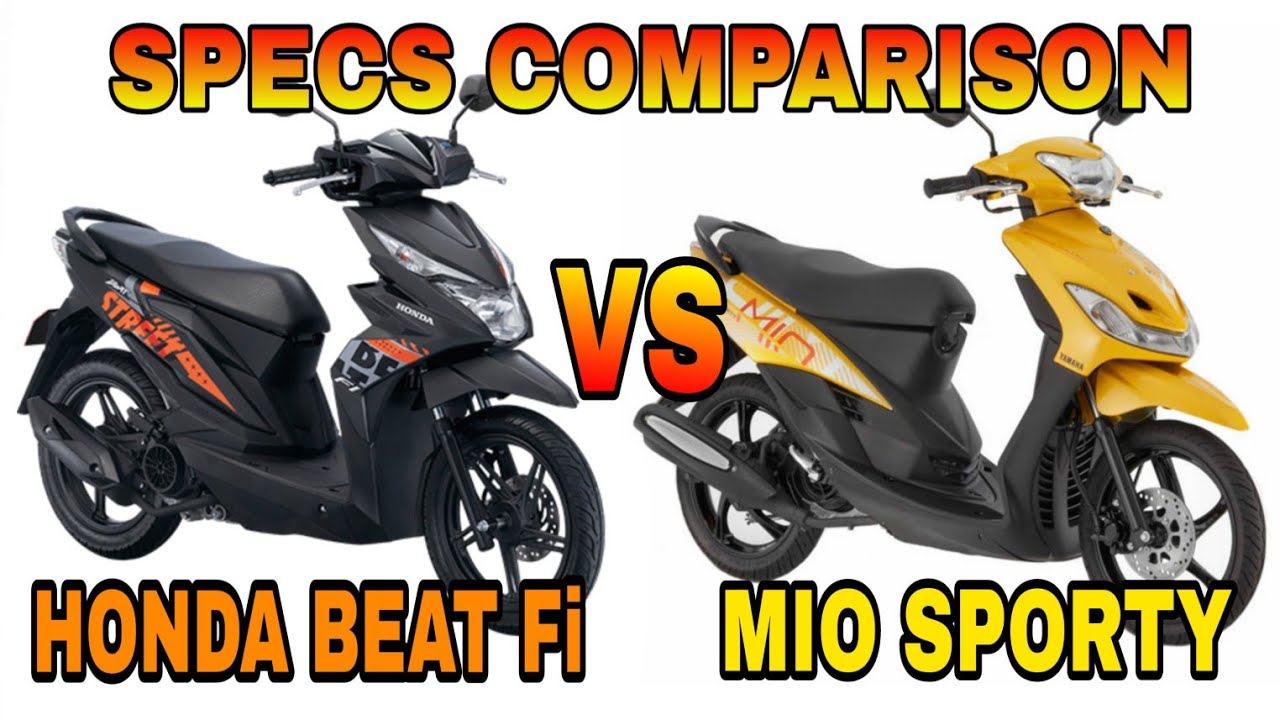 honda beat fi 110 vs yamaha mio sporty 115 - specs comparison - YouTube
