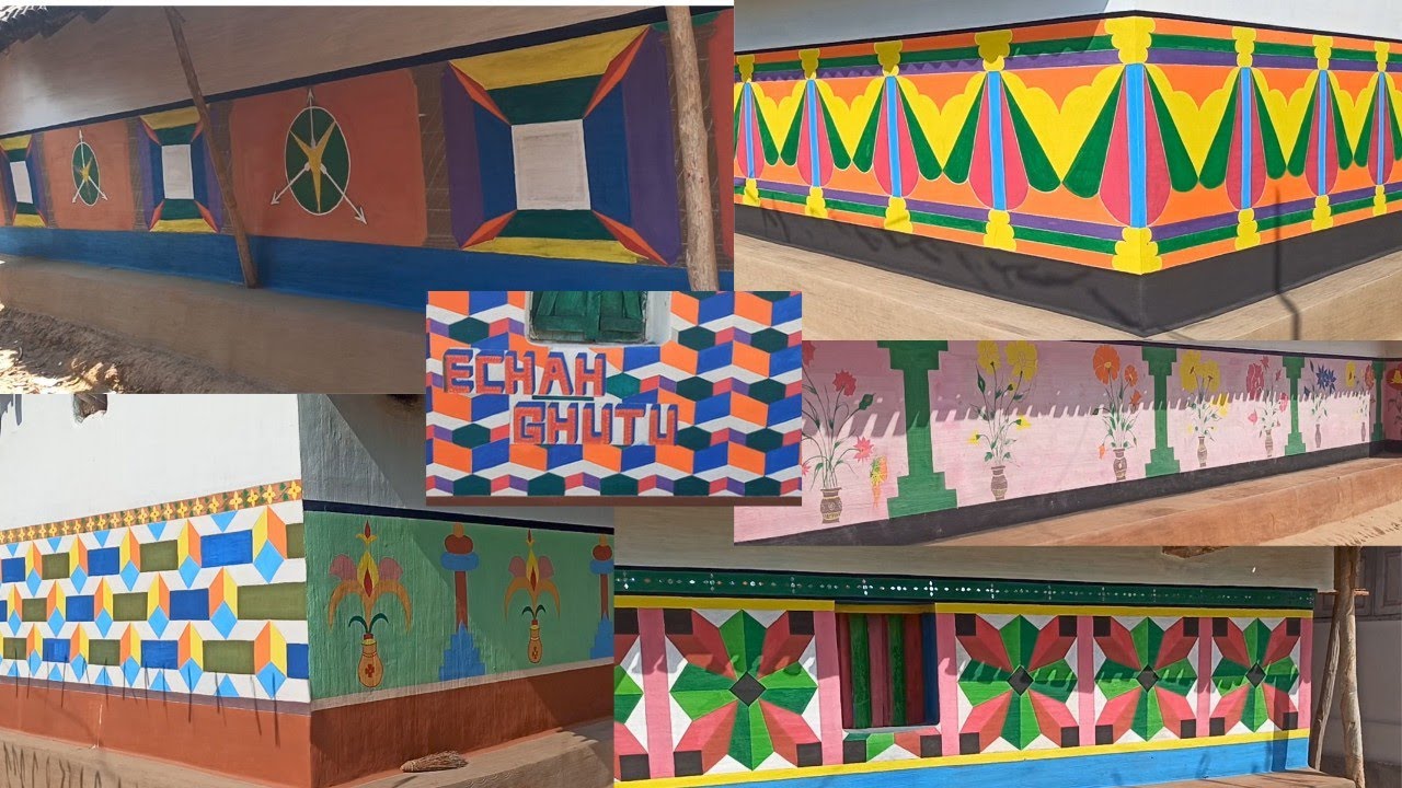 Wall art | Santal Bhit Potao | Santali Wall Painting | Santali Wall Art ...