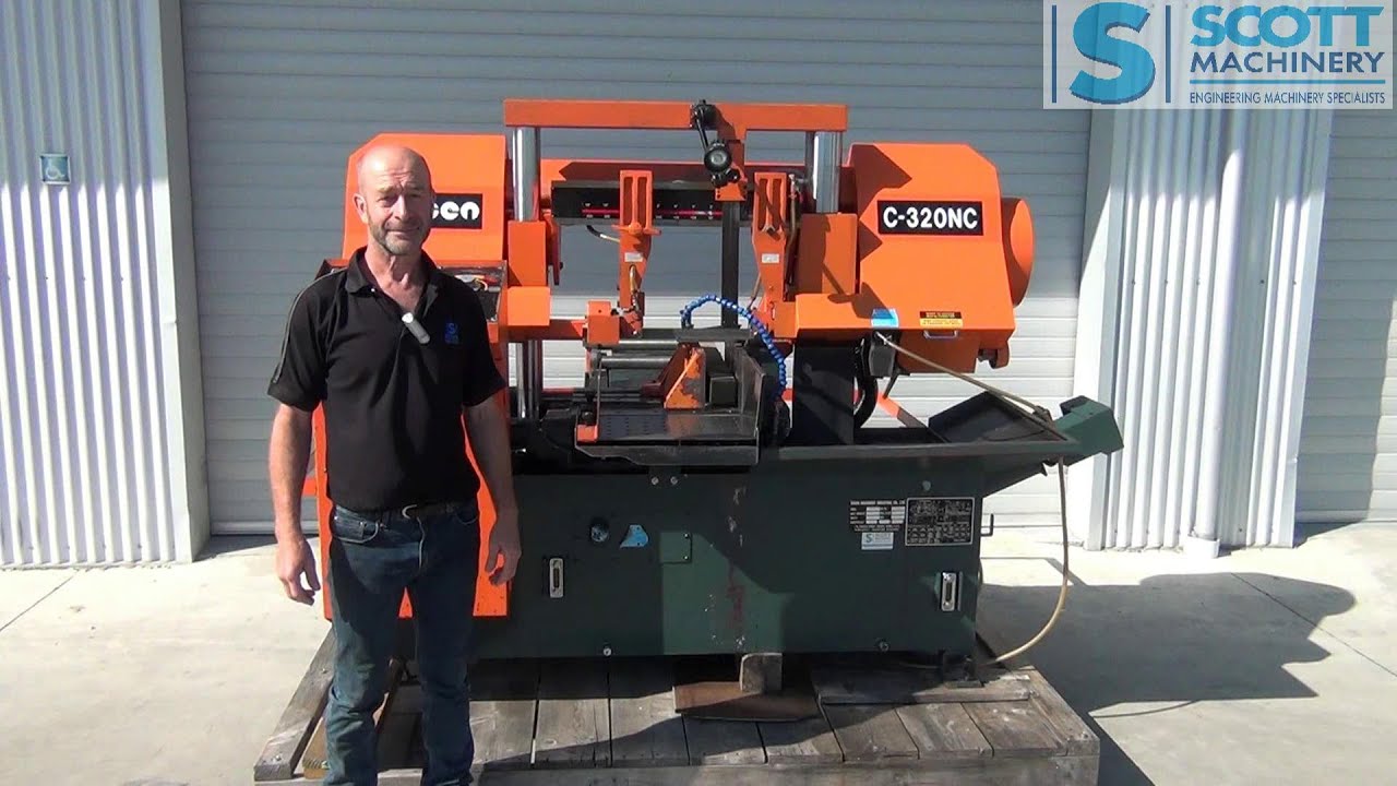 Cosen Used C-320NC Fully Automatic Double Column Bandsaw - YouTube