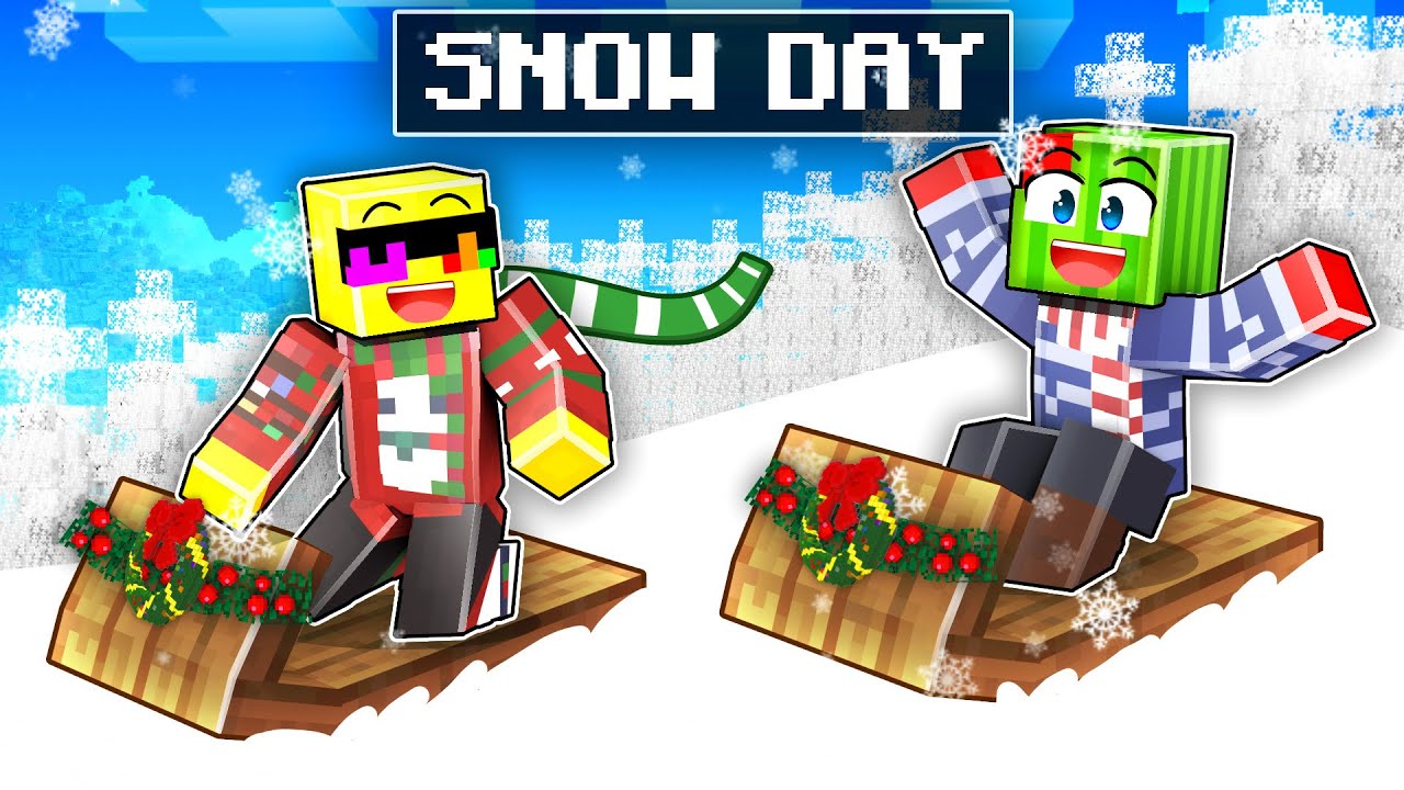 SNOW DAY In Minecraft! - YouTube