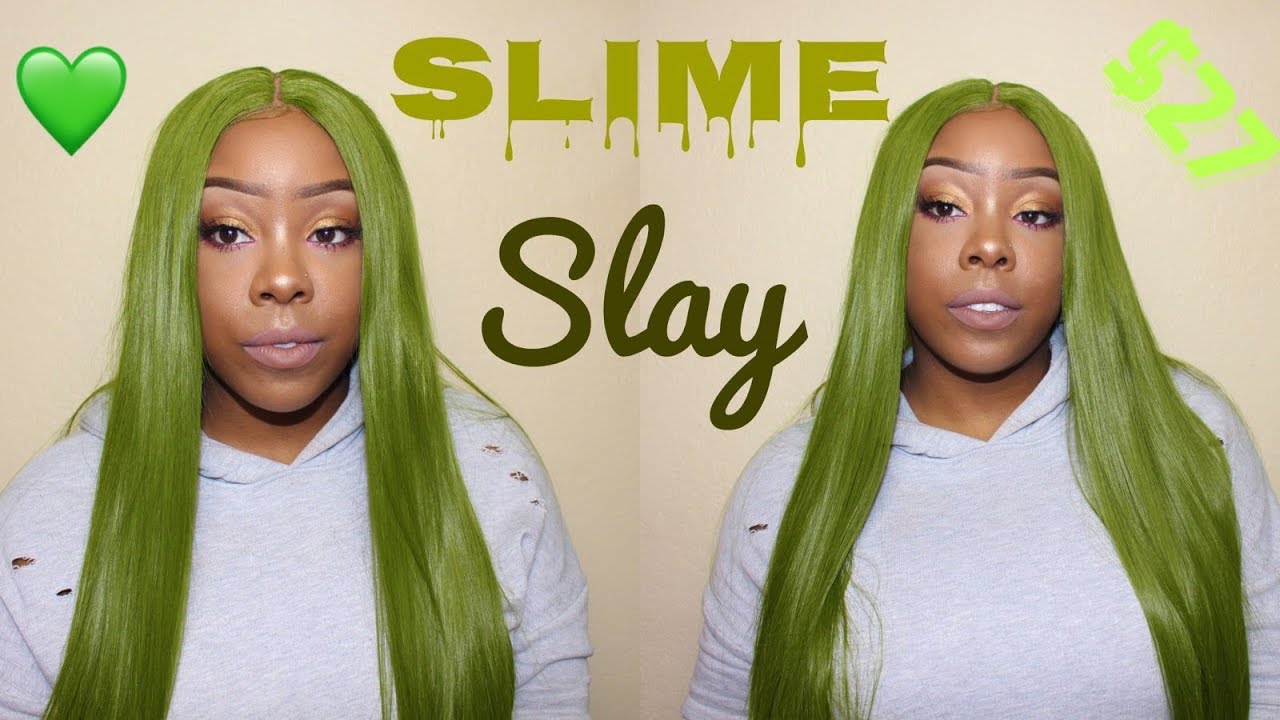 💚 TRENDY SLIME GREEN SYNTHETIC WIG UNDER $30 ft. LUCYHAIRWIG - YouTube