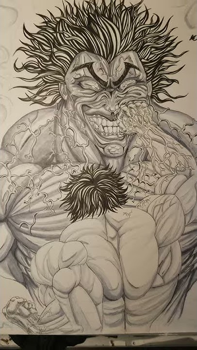 Yujiro vs Baki fan art. Finished version - YouTube