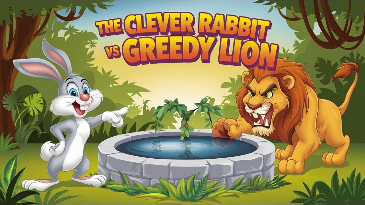 🦁🐇 The Clever Rabbit vs The Greedy Lion | हिंदी और इंग्लिश में एक ...