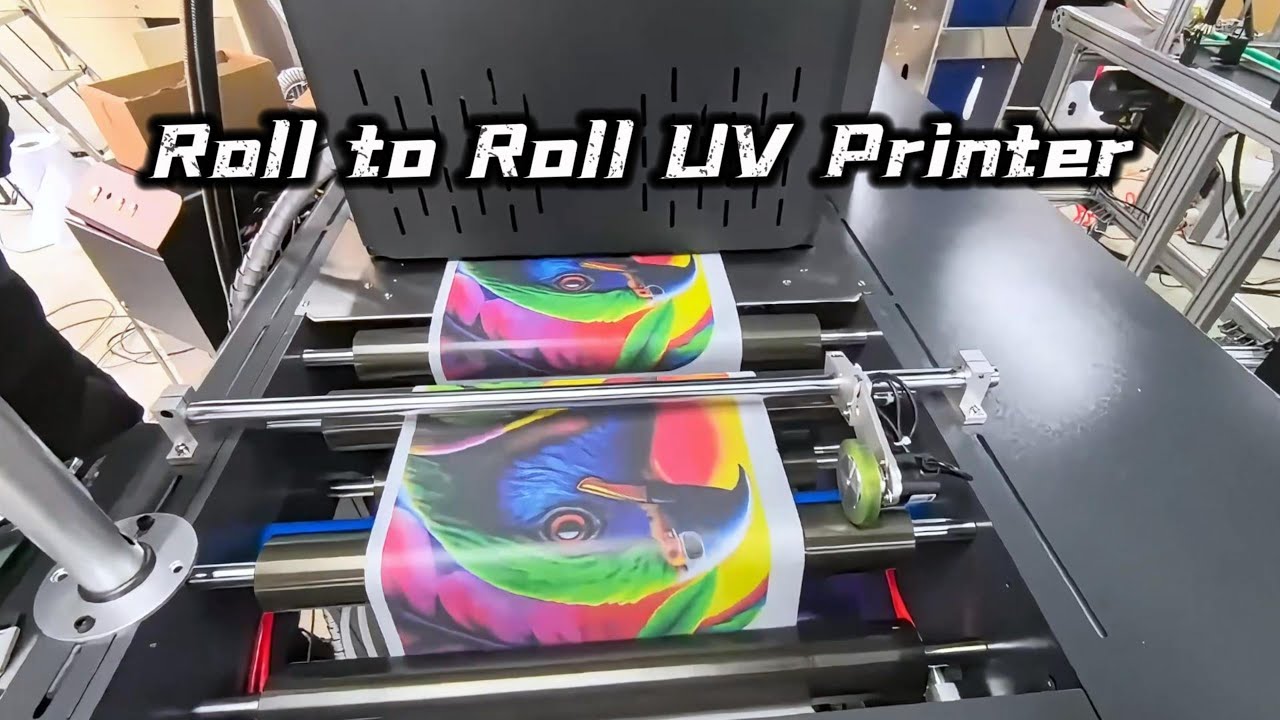 Roll to Roll UV Printer | Single Pass UV Printer - YouTube