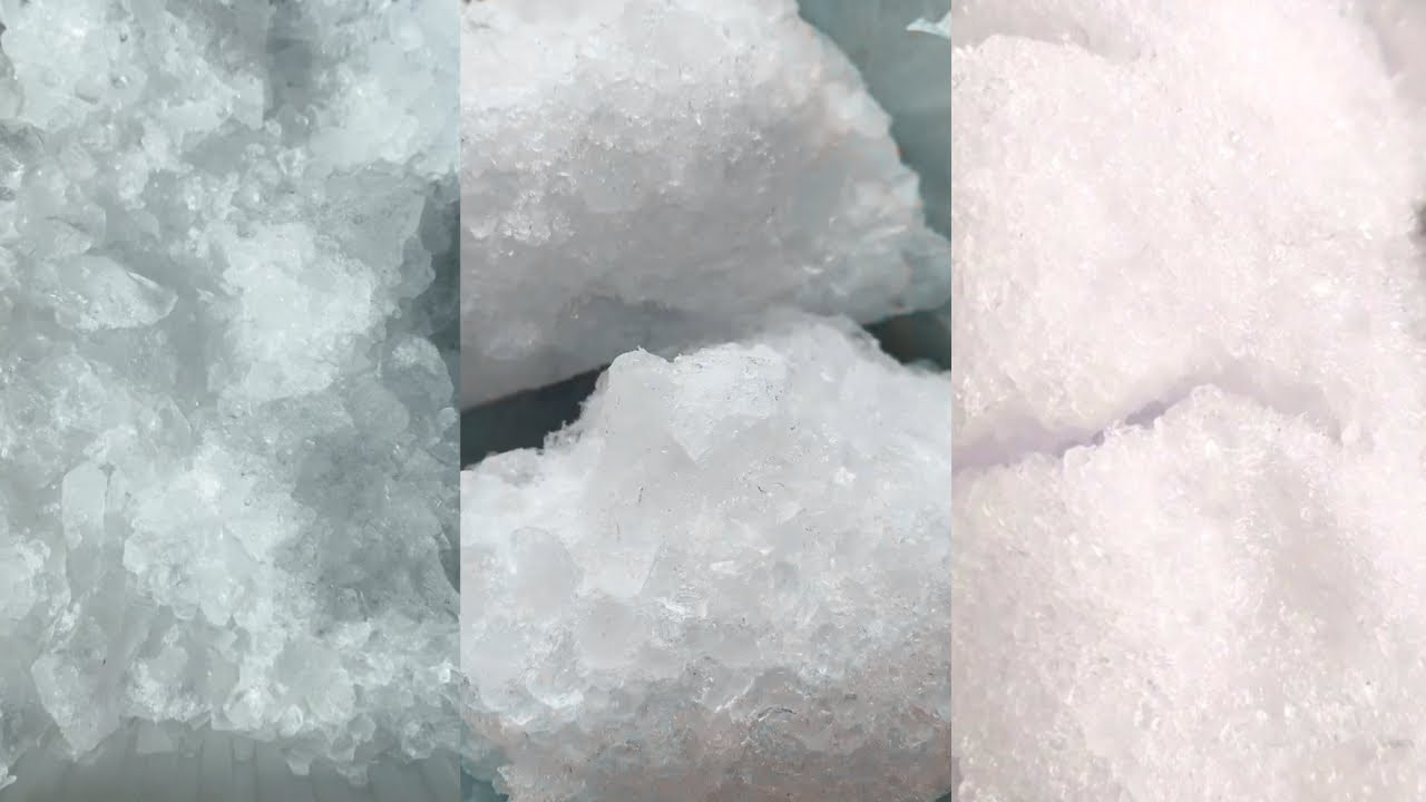 (ASMR) Carbonated Crushed Ice / Refrozen Shaved Ice / Crispy Crunchy ...