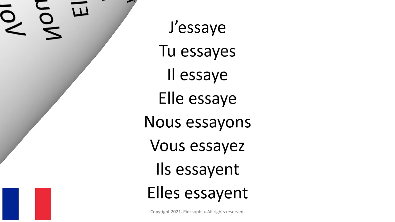Verbe conjugaison présent : essayer 2 = to try - YouTube