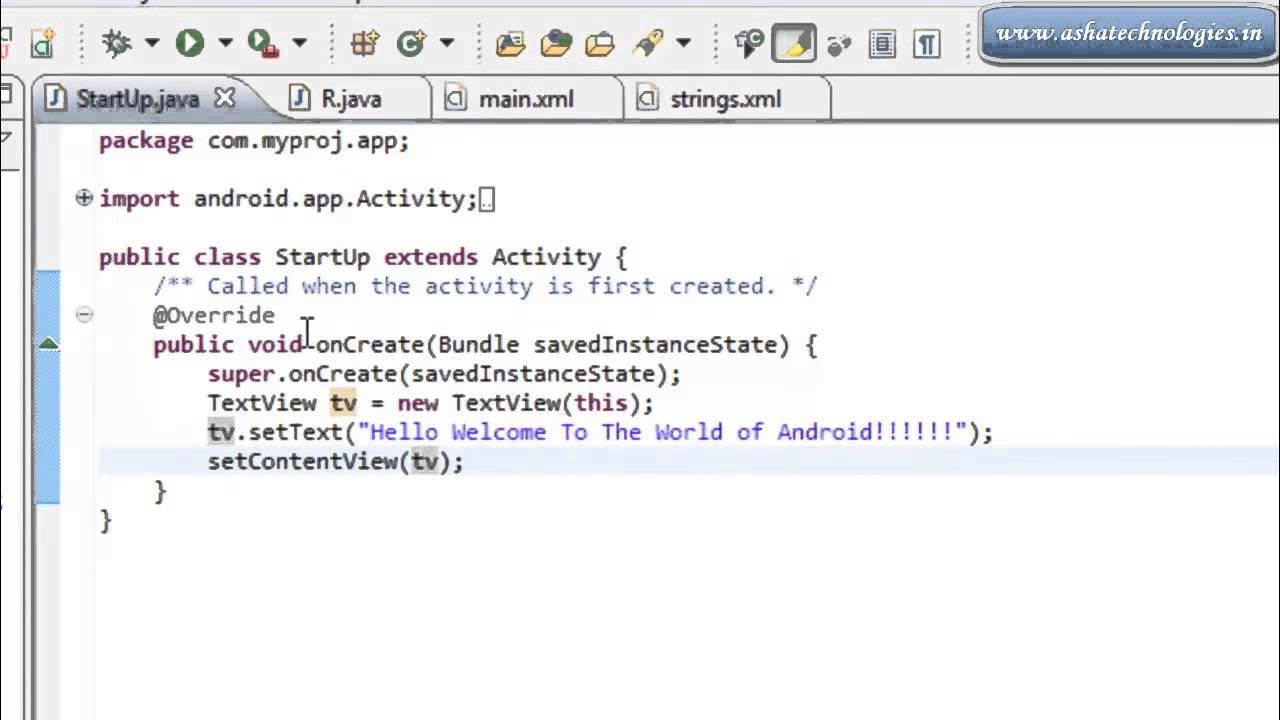 Android 7 Creating android application without xml layout files - YouTube