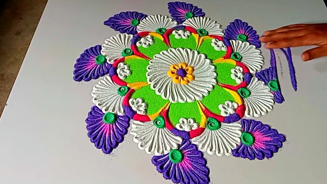 Super Excellent Rangoli ️ ️💐💐Trending Colourful Rangoli ️ ️💐💐Creative ...
