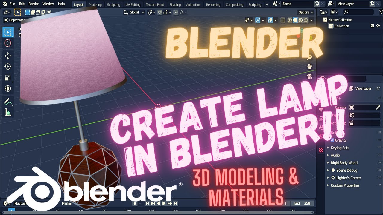 Learn how to create Lamp with Linen shade in Blender. - YouTube
