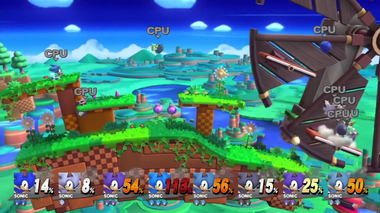 [Super Smash Bros. Wii U] 8-Player CPU Sonic Battle - YouTube