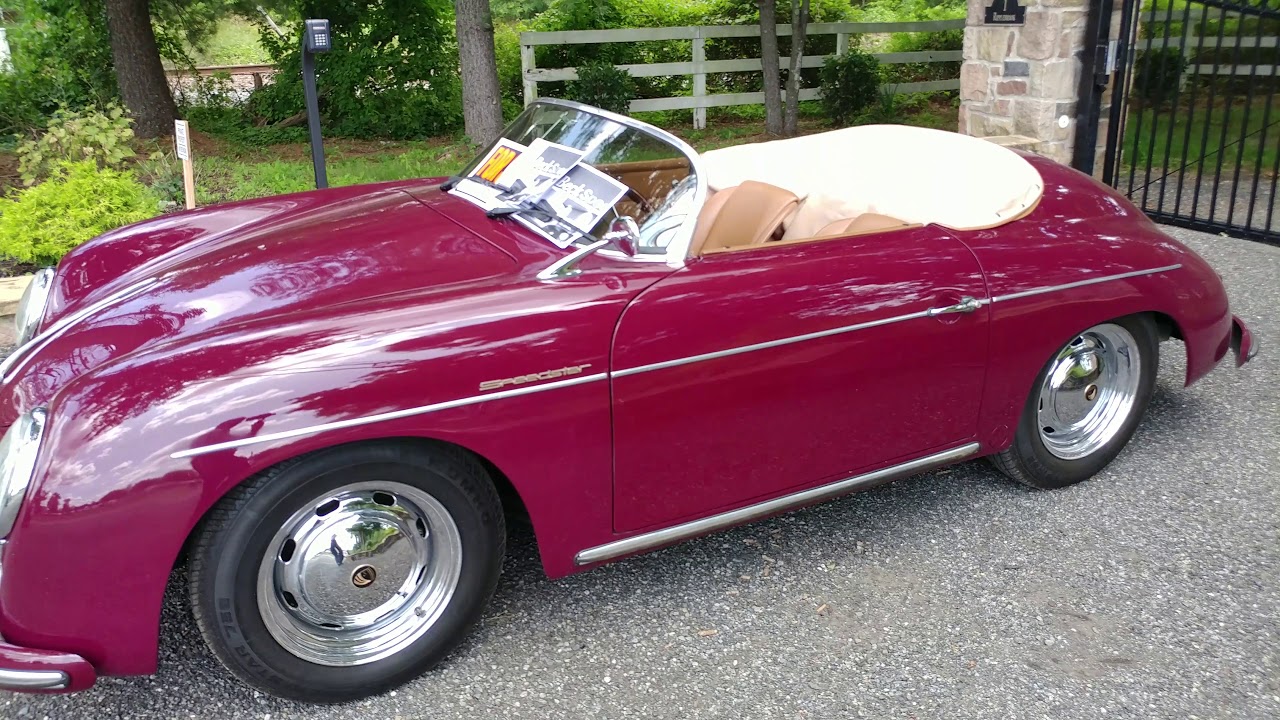 200? BURGUNDY ELECTRIC PORSCHE SPEEDSTER CONVERTIBLE KIT CAR - YouTube