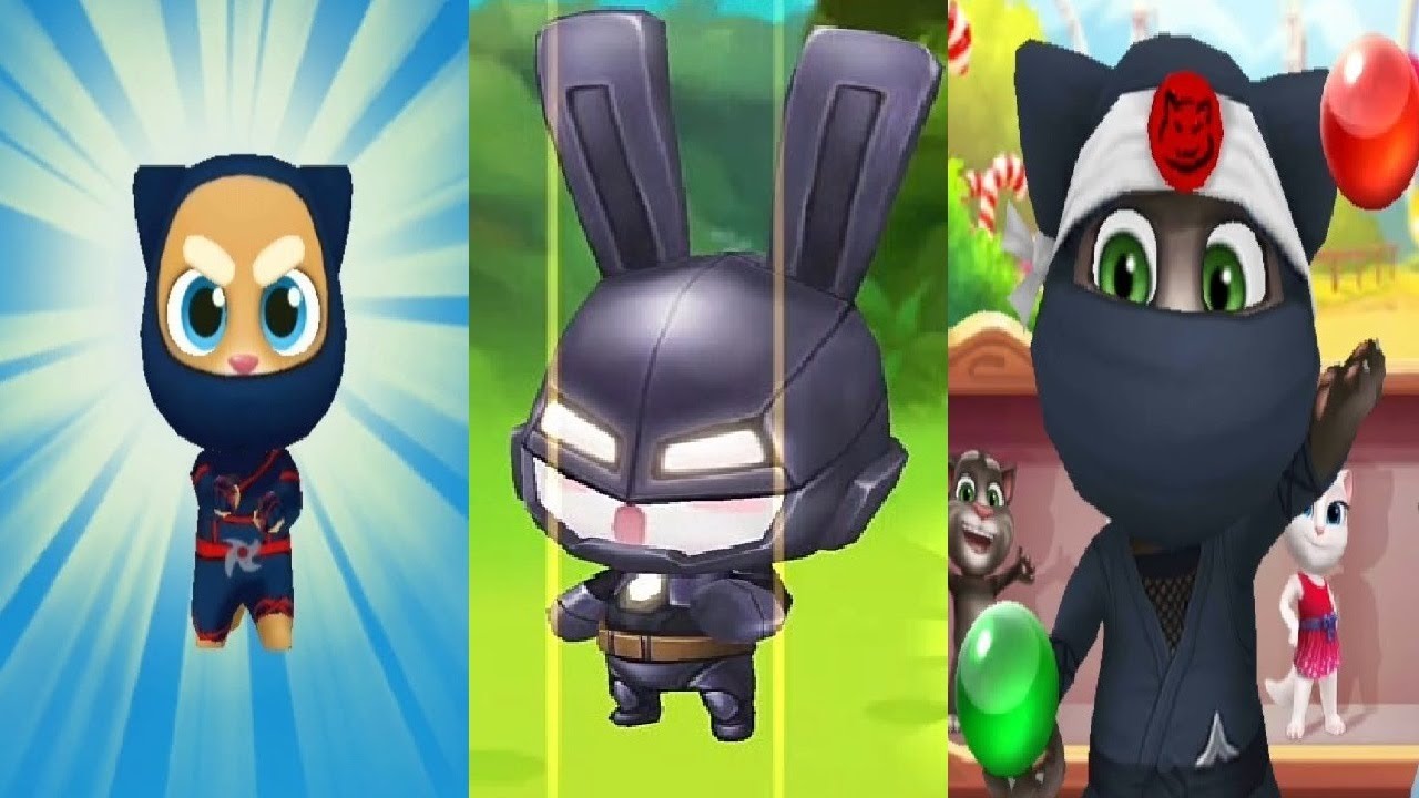 Talking Tom Jetski 3 VS Run Talking Ninja Run! VS Talking Tom Bubble ...