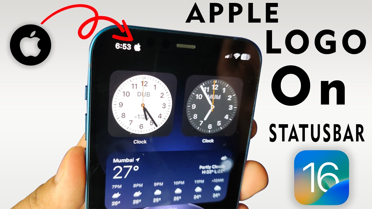 Get Apple Logo On Statusbar Of Your iPhone | iOS16 | VMinds - YouTube