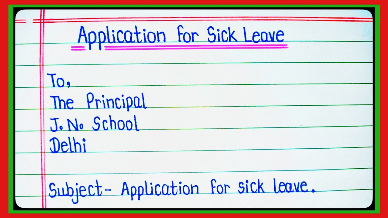Application For Fever/Application On Sick Leave/Sick Leave Application ...