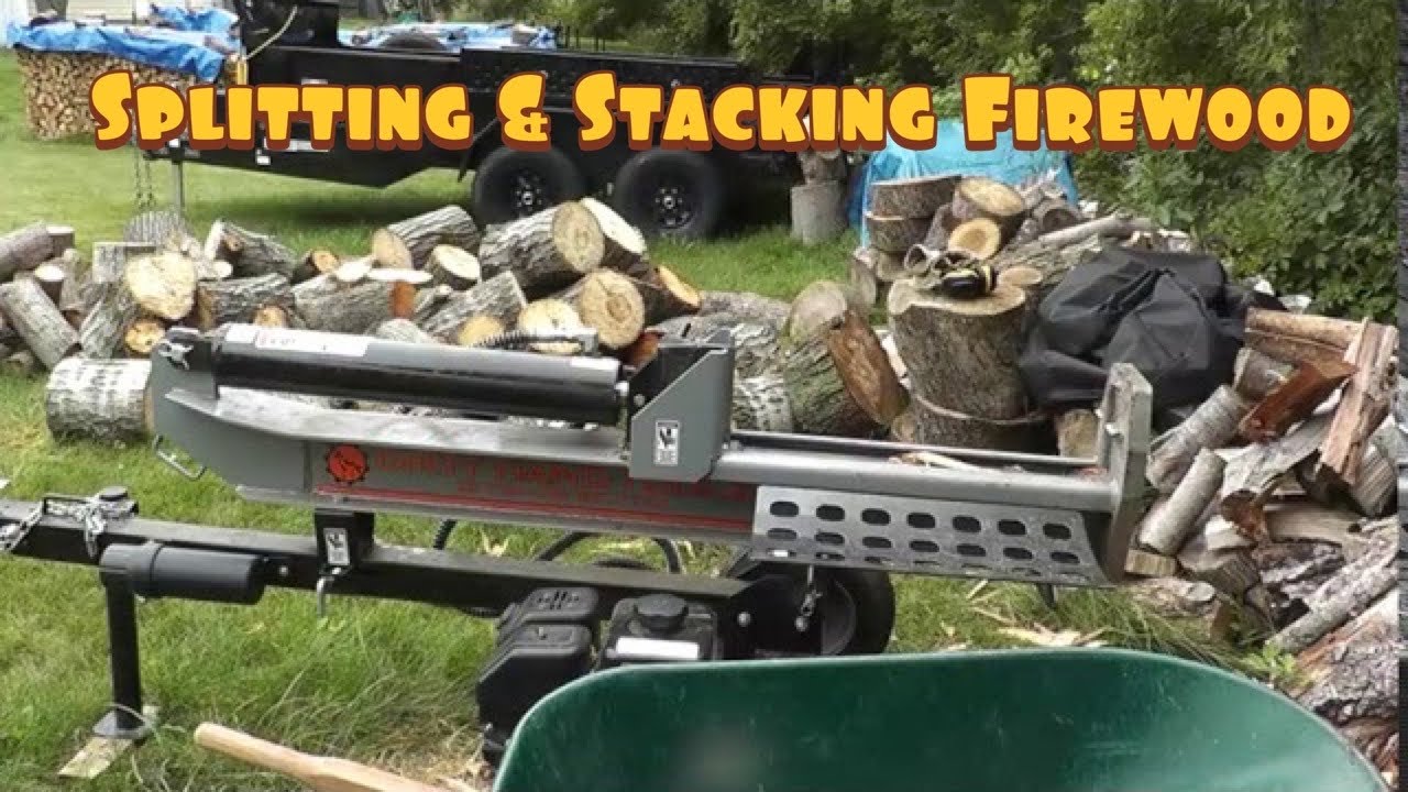 Splitting & Stacking Firewood - YouTube