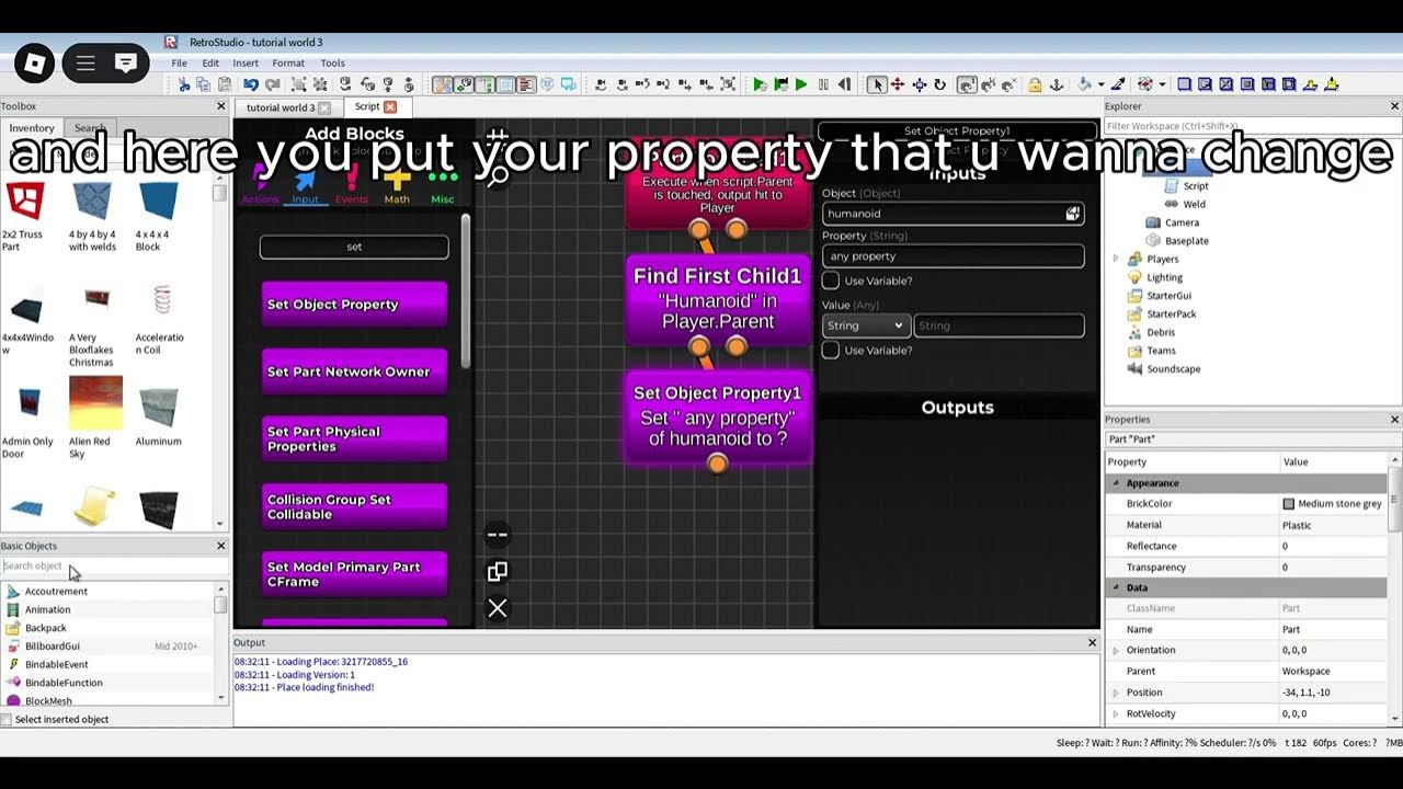 RetroStudio Tutorial 2 (change humanoid property) - YouTube